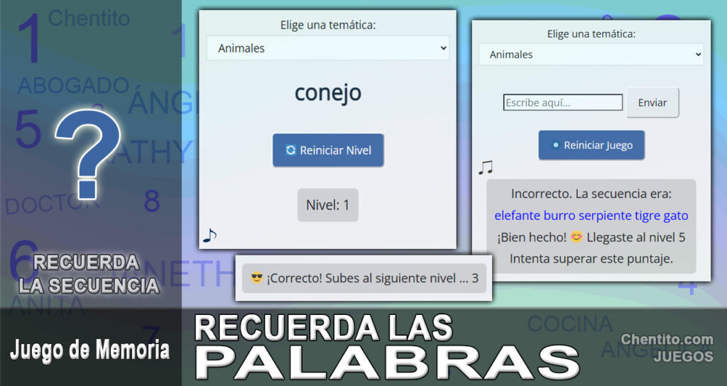 Busca el par. Juego de memoria - Juegos Chentito